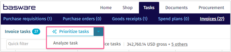 AP Business Agent features for invoice reviewers and approvers